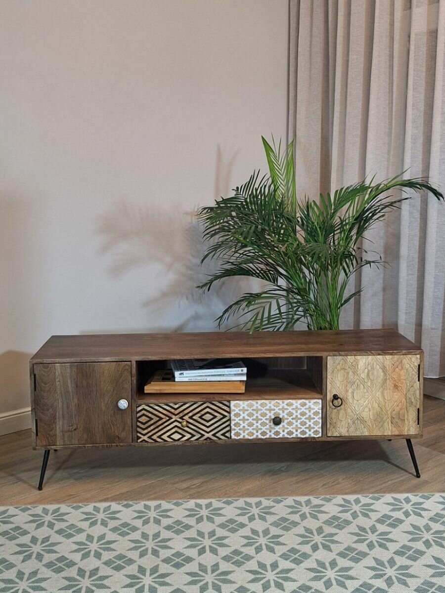 Тумба Магара из манго в этническом стиле для спальни, столовой, прихожей, гостиной, кабинета