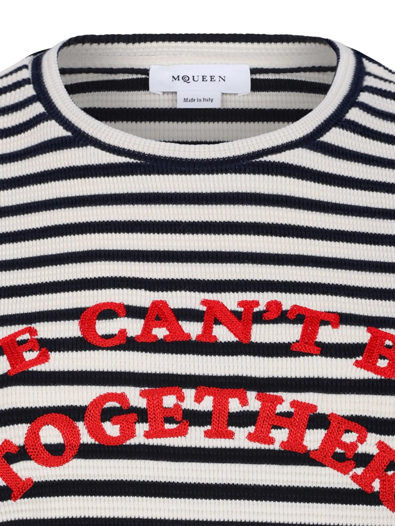Свитер Alexander McQueen Striped crew-neck sweater, размер 40, , синий — фото 1