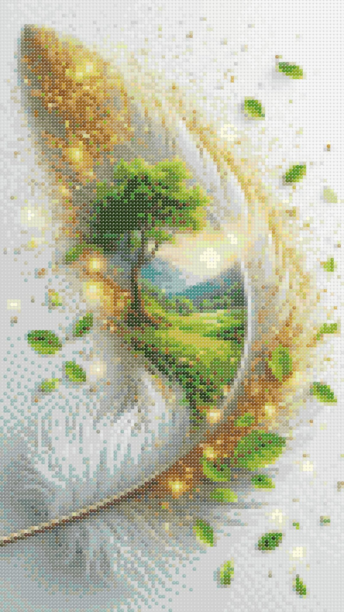 Схема вышивки бисером Перо (без бисера) 100х178 стежков (20х35 см) 61 цвет