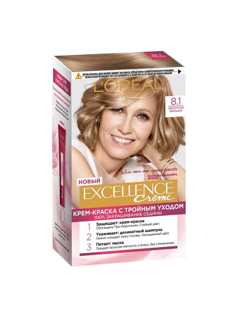 Крем-краска для волос L'Oreal Paris 8.1 Светло-русый пепельн