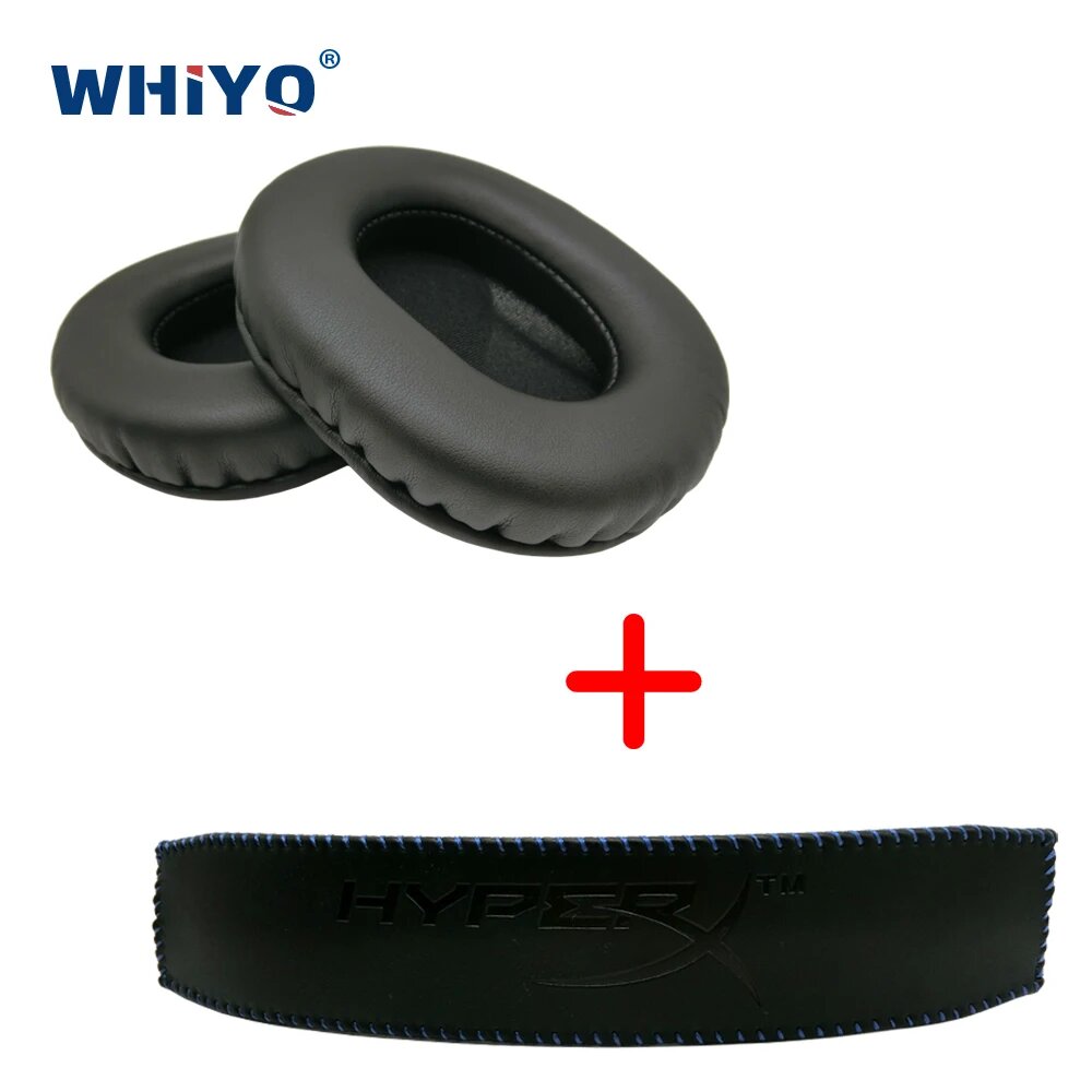 Бархатно-кожаные амбушюры для HyperX Cloud Alpha, S Black-1-Blue