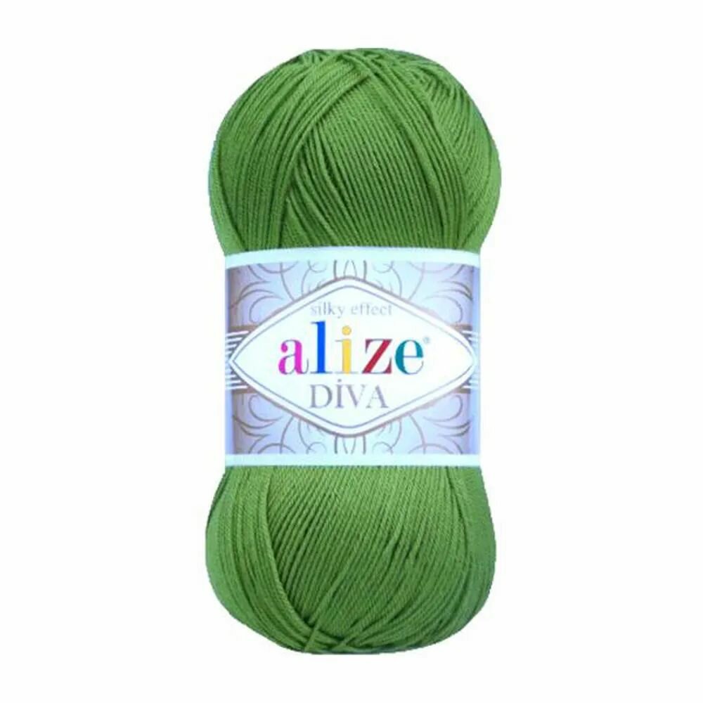 Пряжа Alize Diva 442 (5 мотков по 100г/350м) зеленый