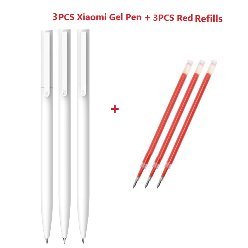 Гелевая ручка Xiaomi Mijia Mi 0,5 мм Белый, 3pen 3Red Ink