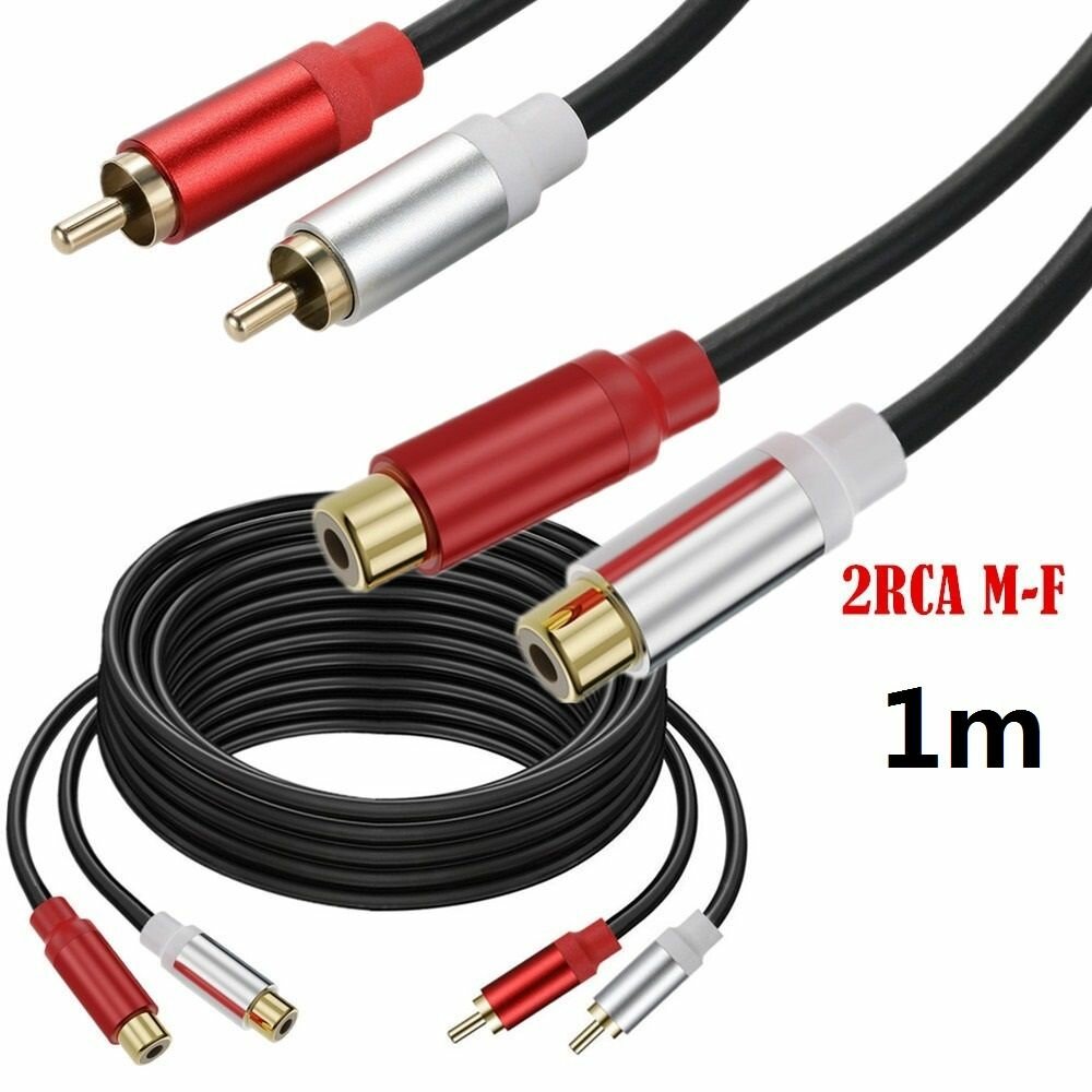 PENGQIAO Кабель-удлинитель RCA (Male-Female) позолоченный, стерео, медь