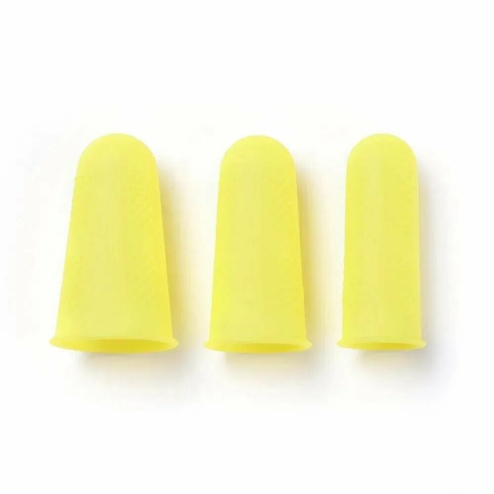 Набор желтых силиконовых наперстков 3 шт, термостойкие, не скользят при работе