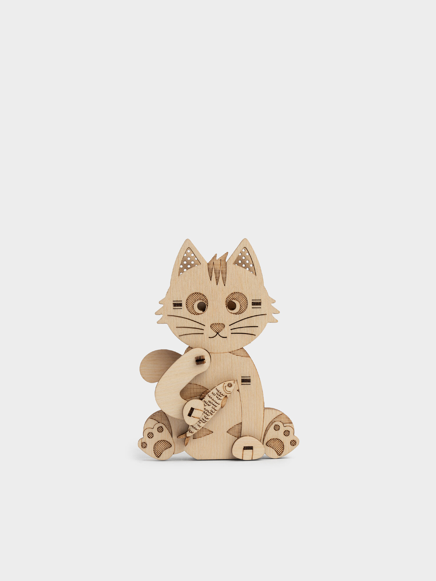 Набор для творчества, 10х8 см, 3D-конструктор, дерево, Кот, Cat
