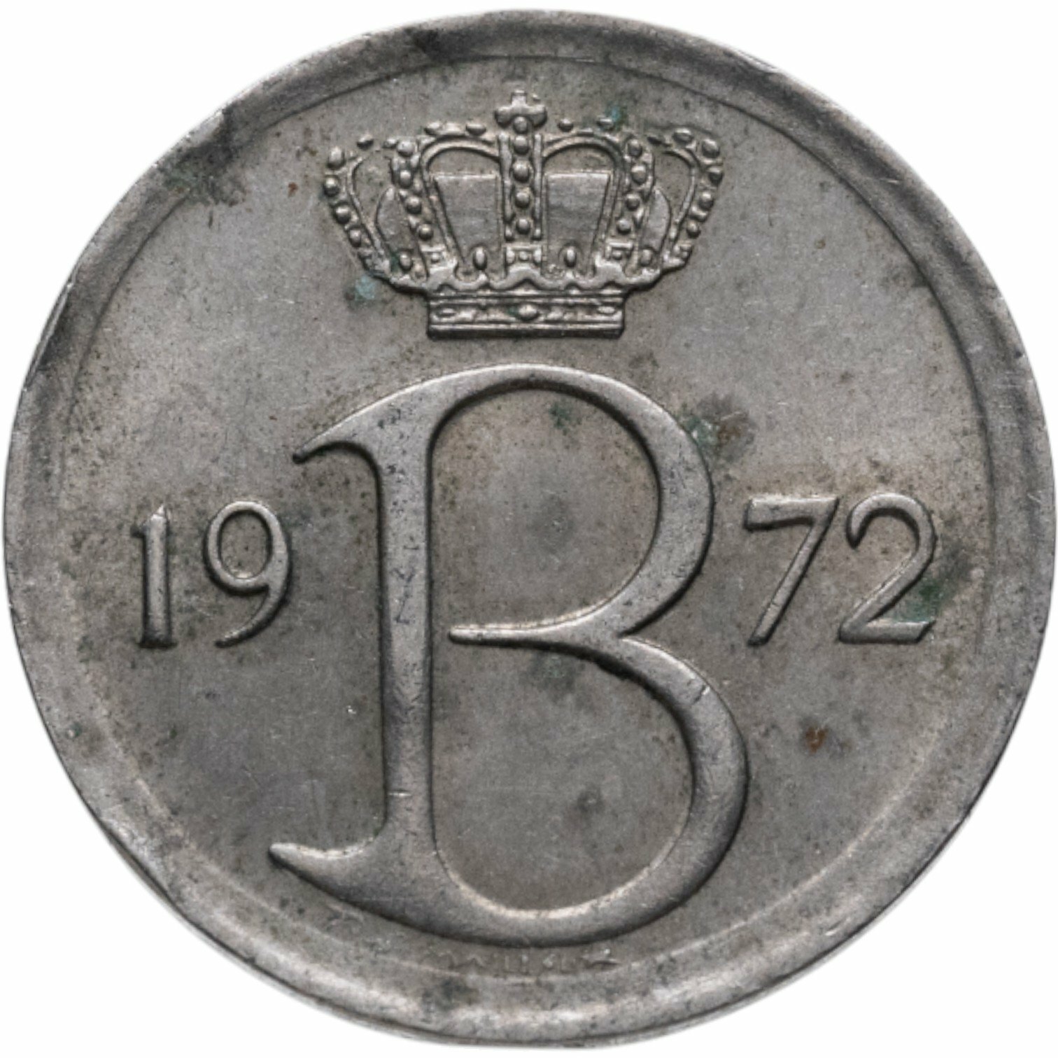 Бельгия 25 сантимов 1972, Мельхиор медь-никель, в сохранности XF-AU