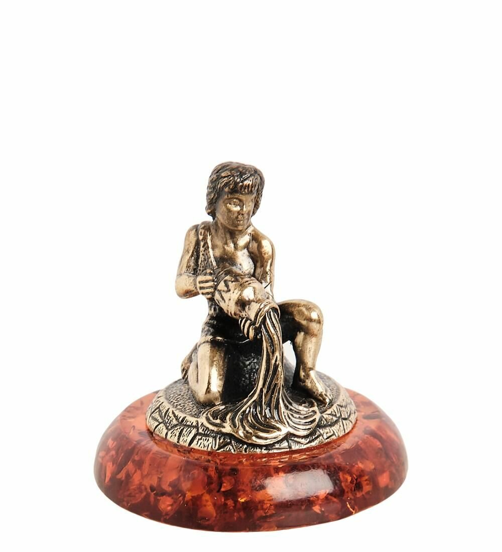 Фигурка Знак зодиака-Водолей (латунь, янтарь) A2087848 Народные промыслы бронзовый