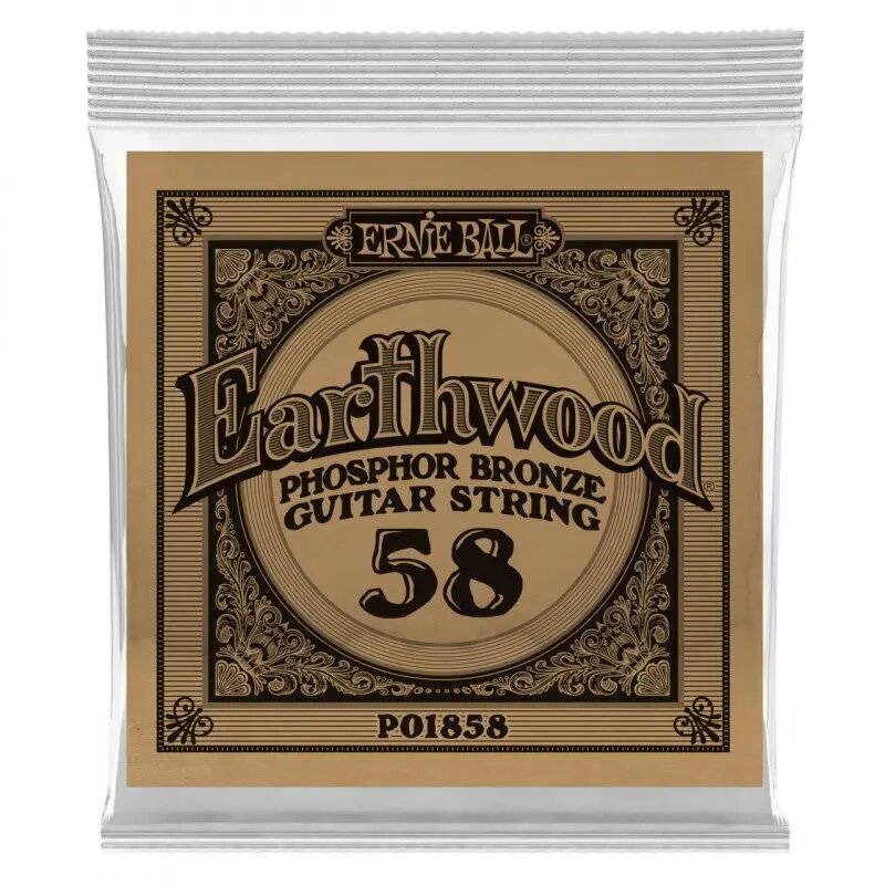 Струна для акустической гитары Ernie Ball P01858 Earthwood, фосфорная бронза, калибр 58