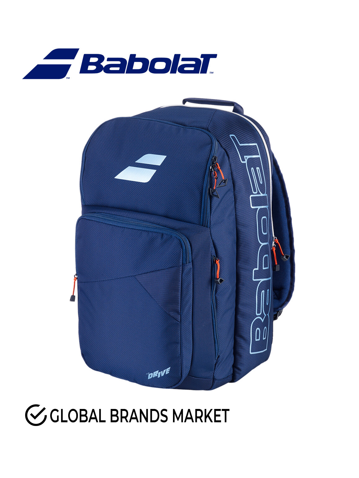 Рюкзак теннисный Babolat Pure Drive 40 л на 3 ракетки, полиэстер, темно-синий