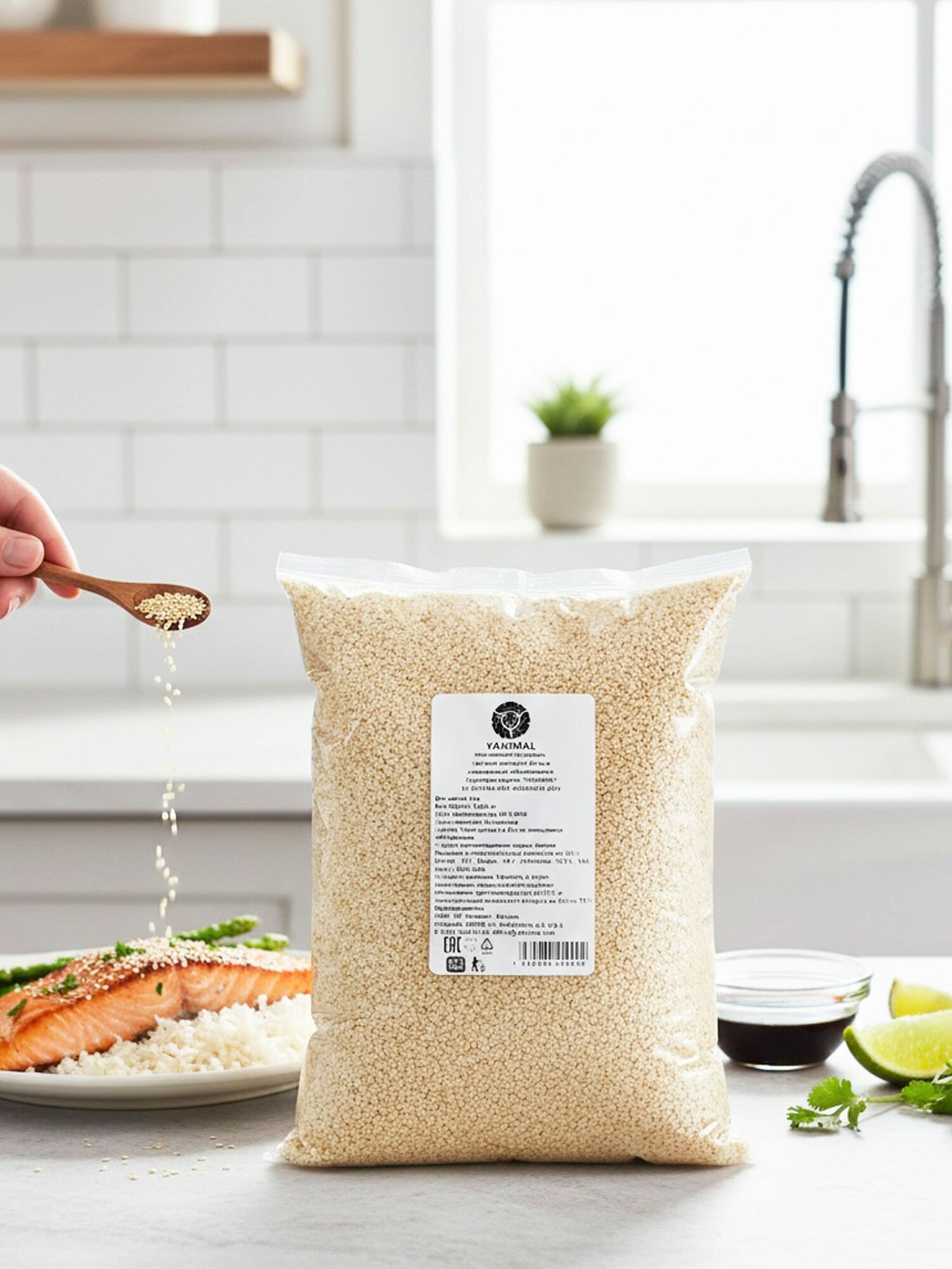 Кунжут белый жареный якимал (YAKIMAL), 1 кг