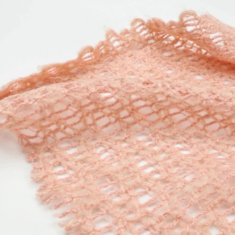 Кораллово-розовое кружево, трикотажная сетчатая ткань, шерстяная смесь, приятная для кожи, мягкая одежда, материал «сделай сам», кардиган, тафтинговая ткань для шитья