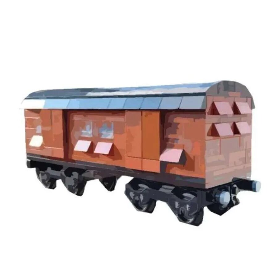 Паровой локомотив MOC Конструктор пластиковый, совместим с LEGO, для детей 6-18 лет, Китай