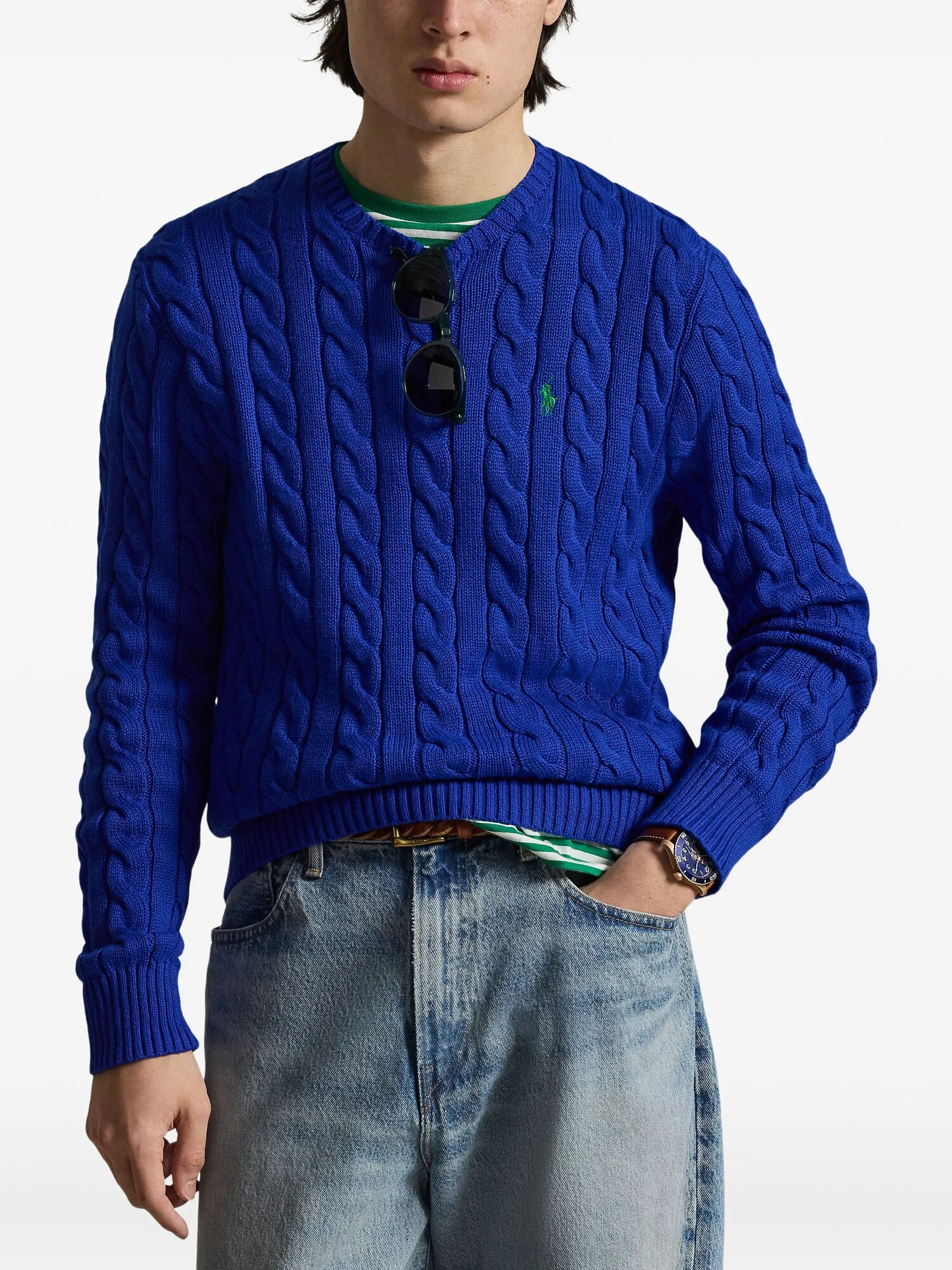 Свитер Polo Ralph Lauren Cable-knit sweater, размер M, , blue — фото 1