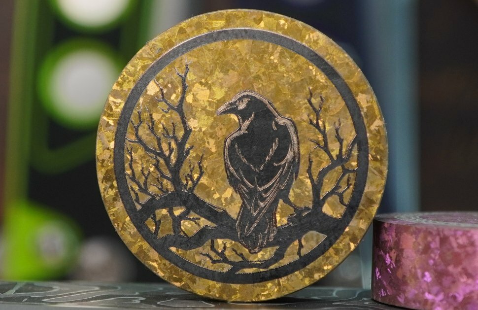 Бусина для темляка из кристаллизованного титана TiCraft Черный ворон