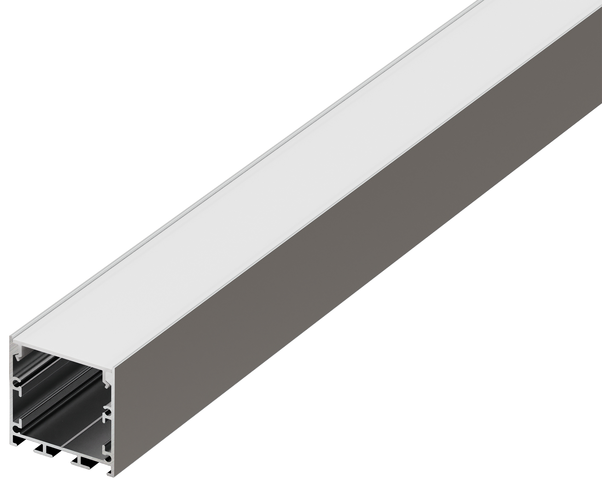 Накладной профиль 35х35мм, длина 2 метра, матовый экран, 4 заглушки, цвет алюминий, Donel