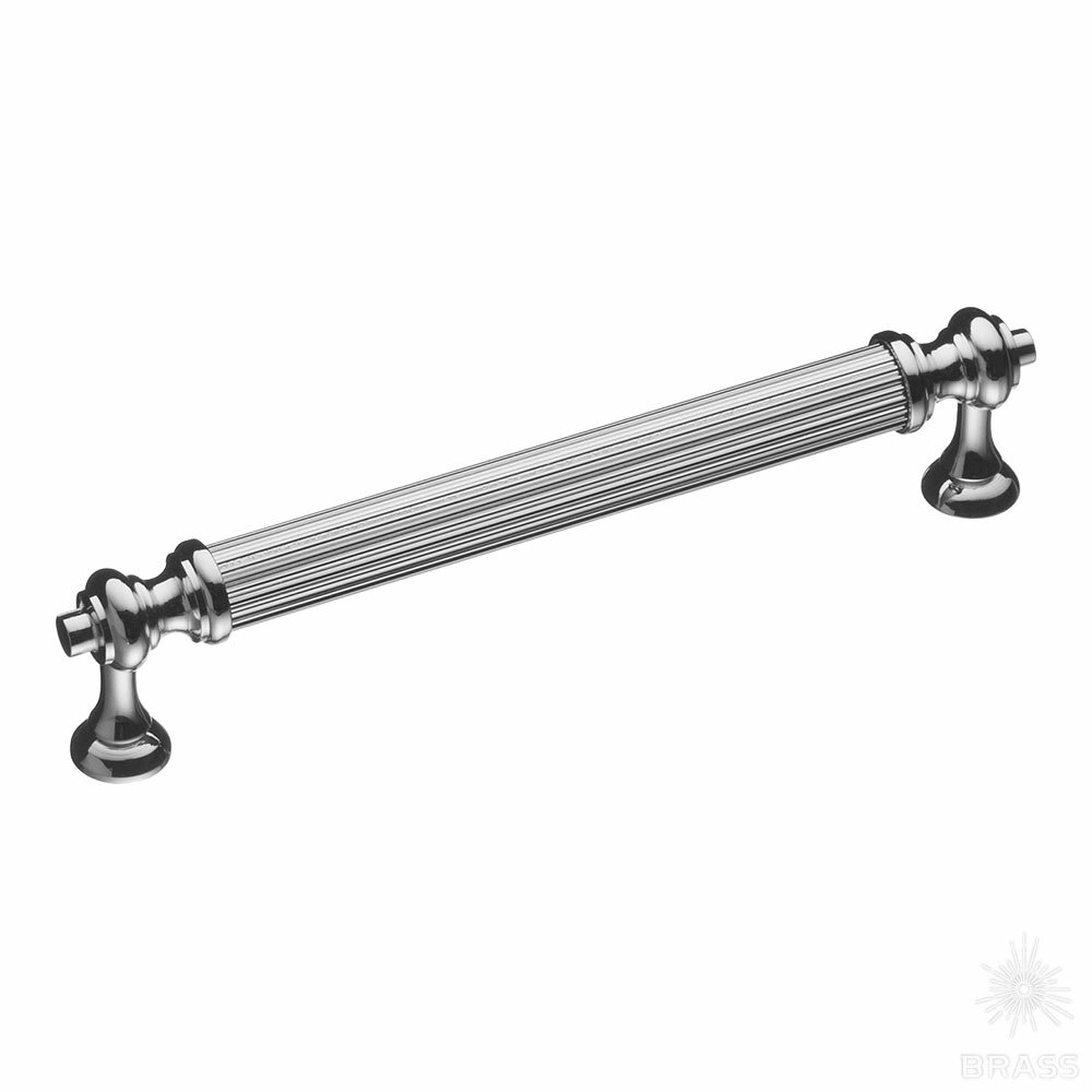 2512-005-128 Ручка скоба латунь, современная классика, глянцевый хром 128 мм