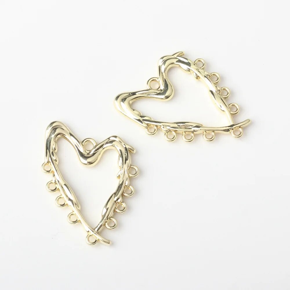 Набор из 10 ажурных сердцевидных подвесок из металла 10pcs
