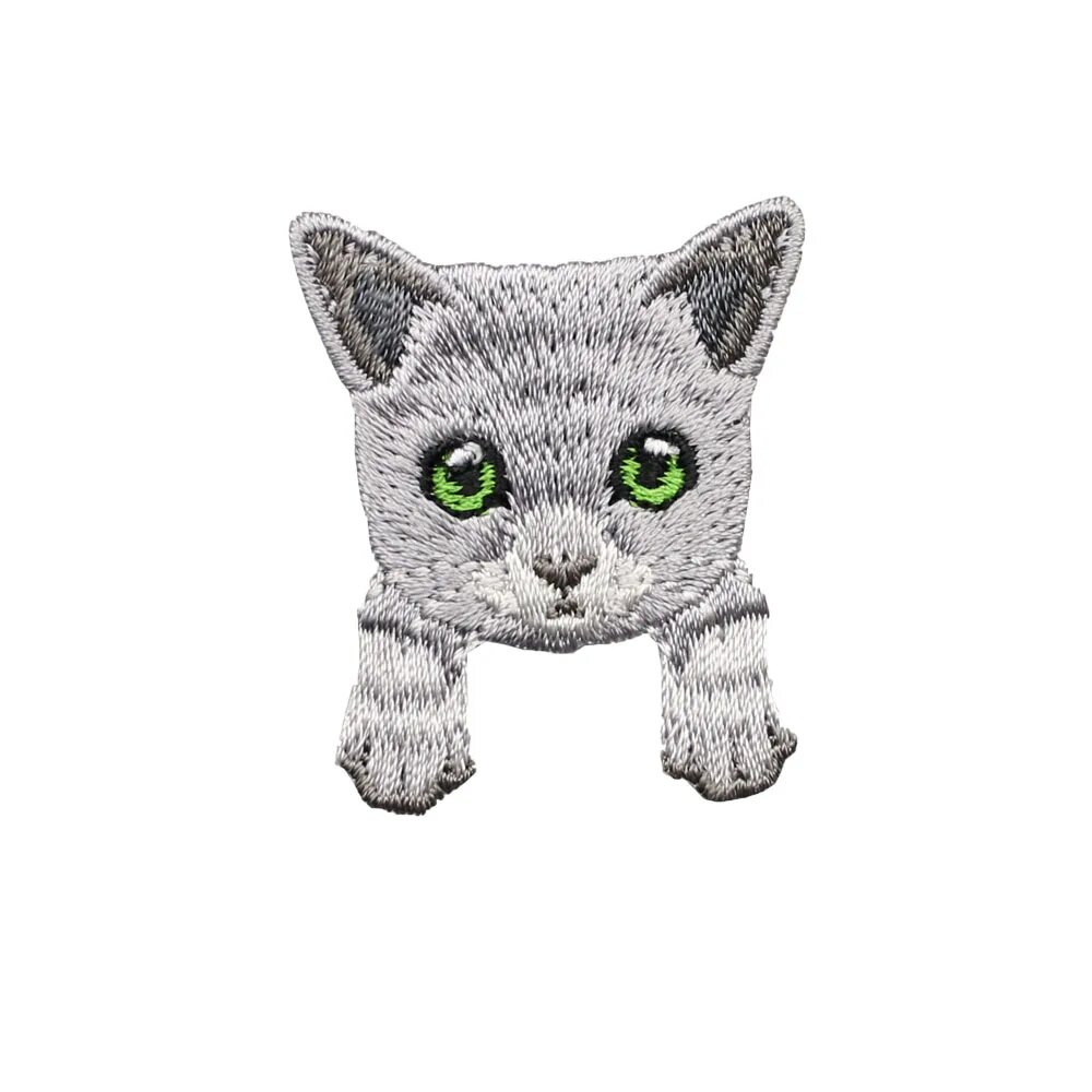 Аппликация кошачья голова, серый кот, TYPE I
