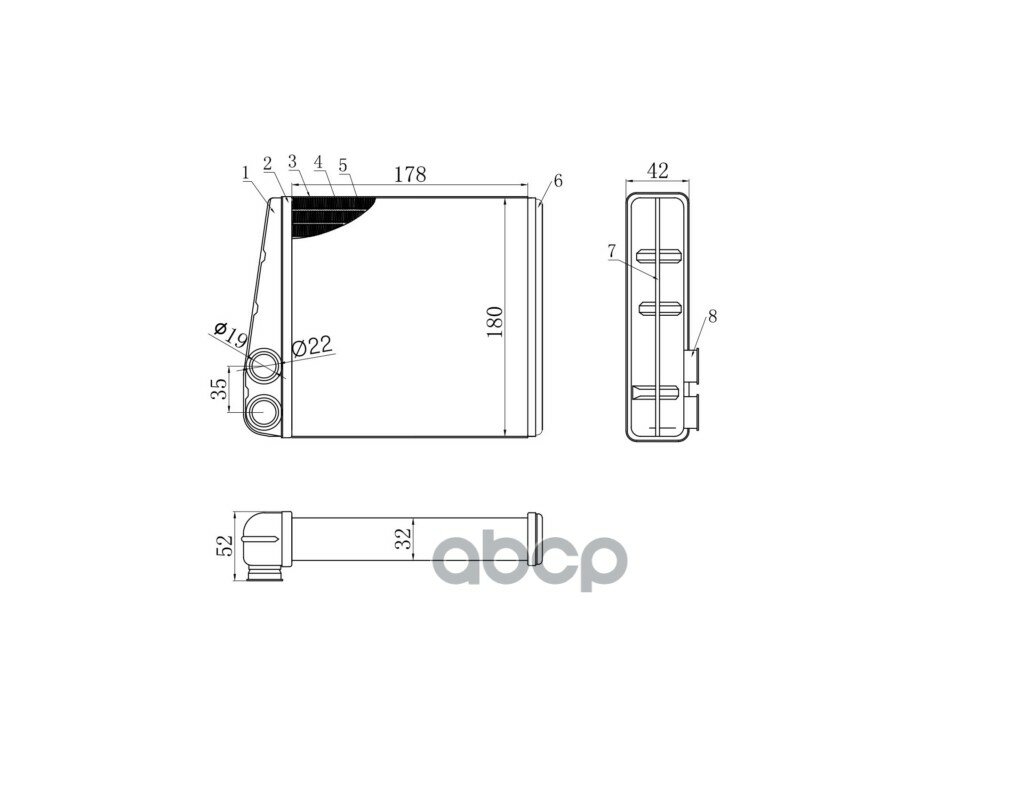 Радиатор печки AUDI/SEAT/SKODA/VW 00- M-TEX арт. MTR54271