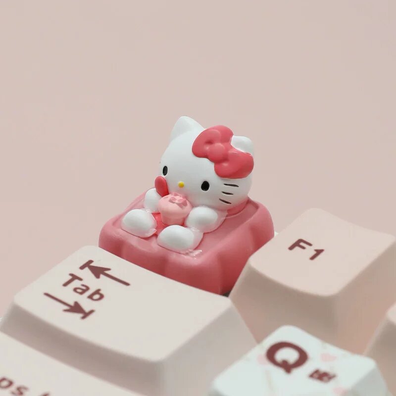 Персонализированная кейкап-накладка Ghost Hello Kitty для механической клавиатуры, милый кейкап ESC, подарок для женщин