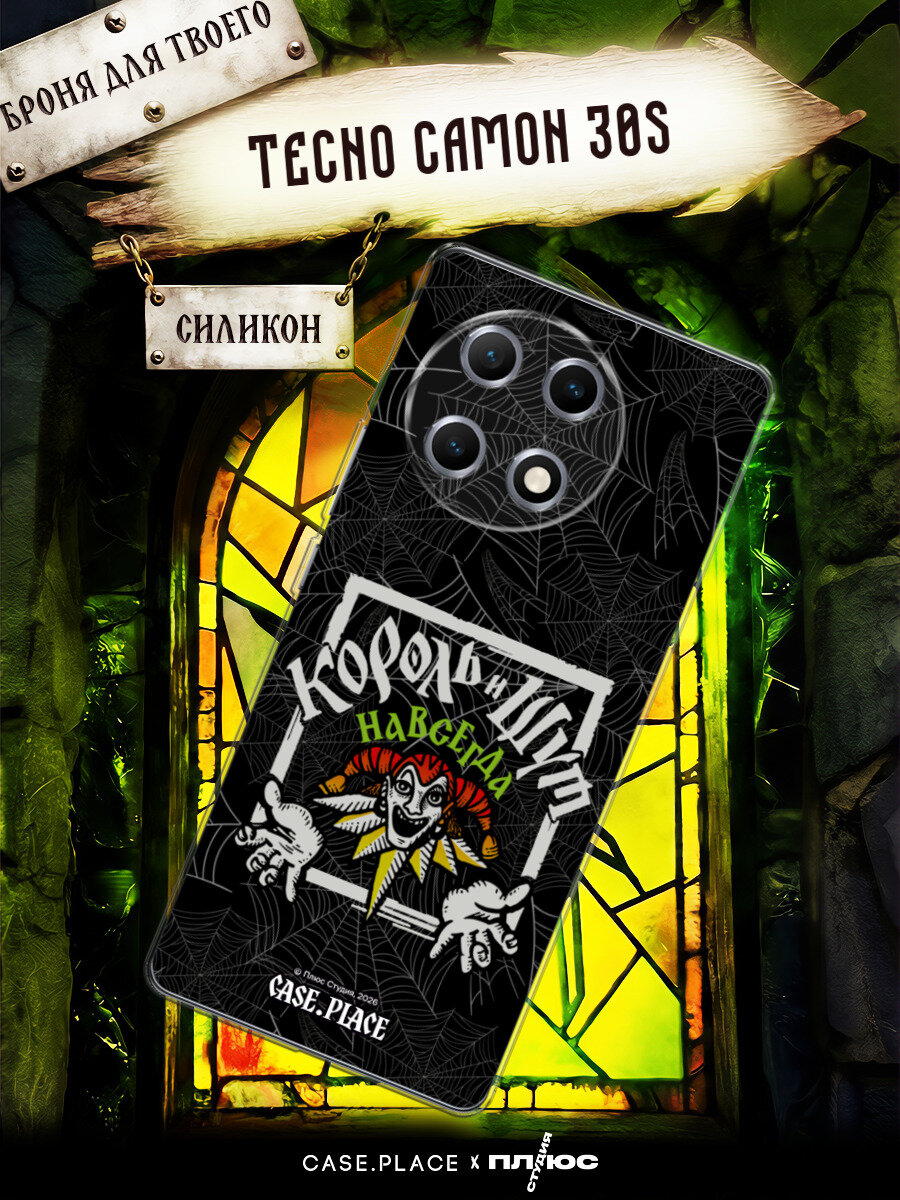 Чехол на Tecno Camon 30S / Текно Камон 30S с принтом КИШ. Логотип сериала: паутина