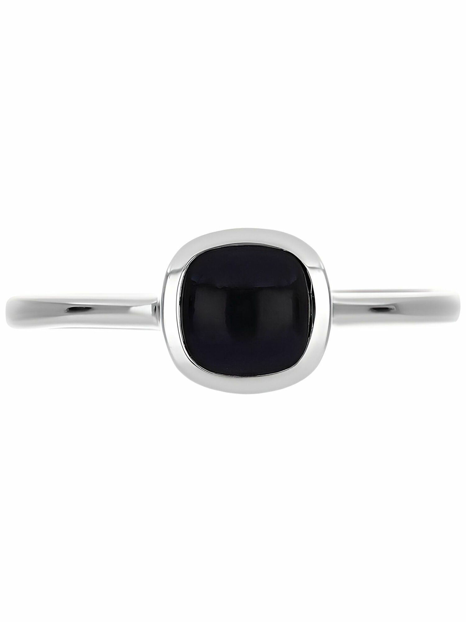 Кольцо тонкое, серебро, 925 проба, родирование, оникс