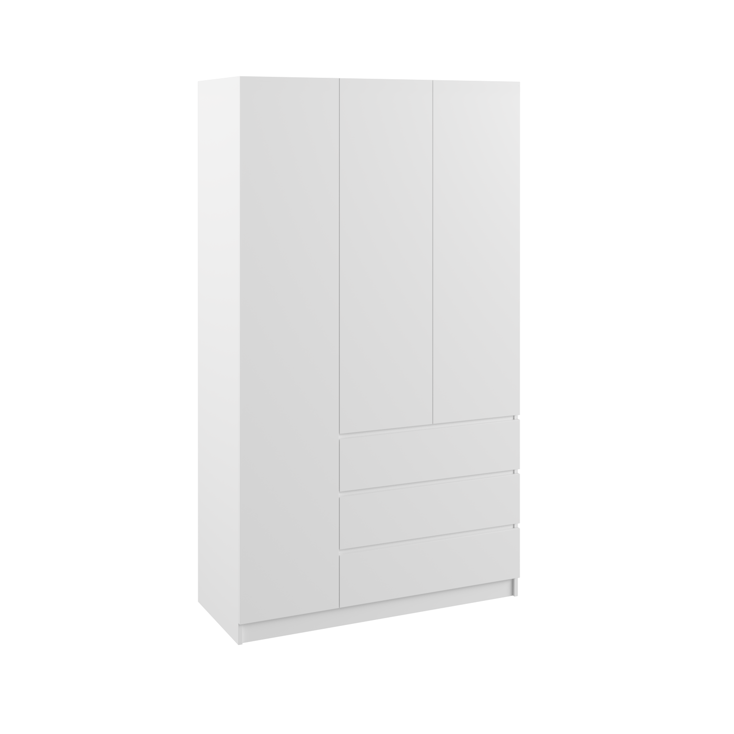 Шкаф трехстворчатый с ящиками "ШМ1200 Мадера" 120см, белый