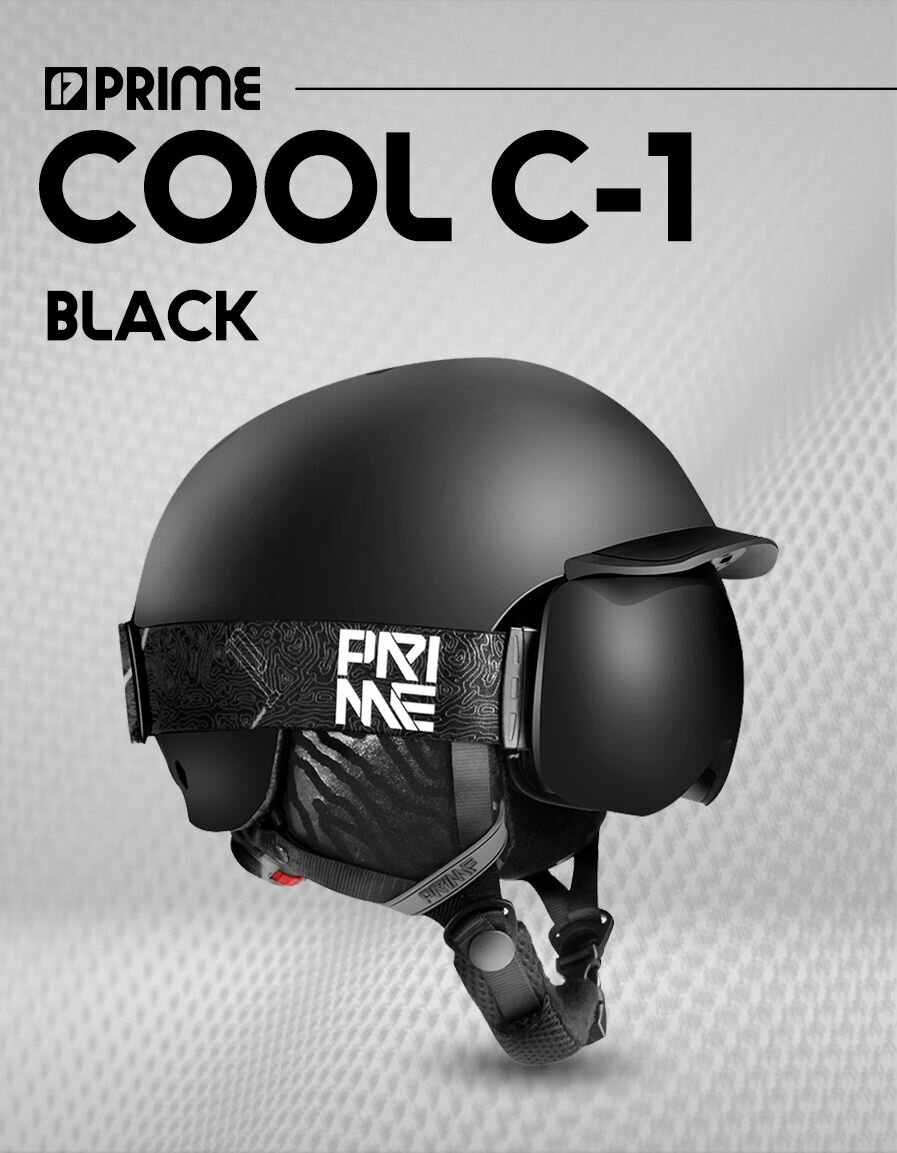 Шлем горнолыжный PRIME - COOL C1 BLACK, размер XL (61-63)