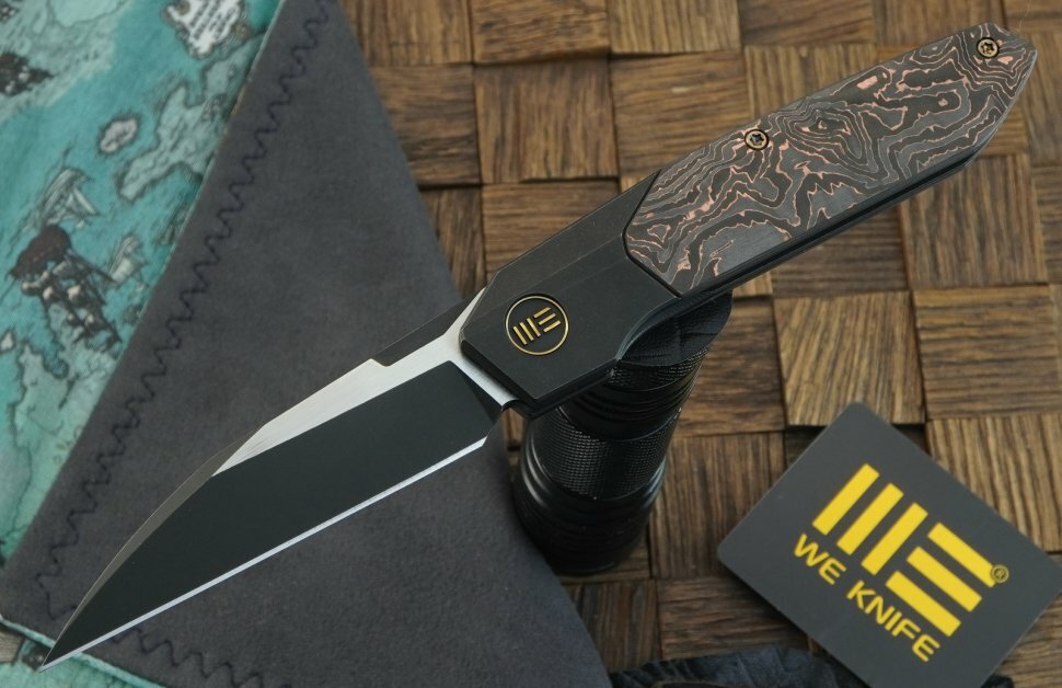 Складной нож We Knife Brr15, сталь M390, S, рукоять титан/медный карбон
