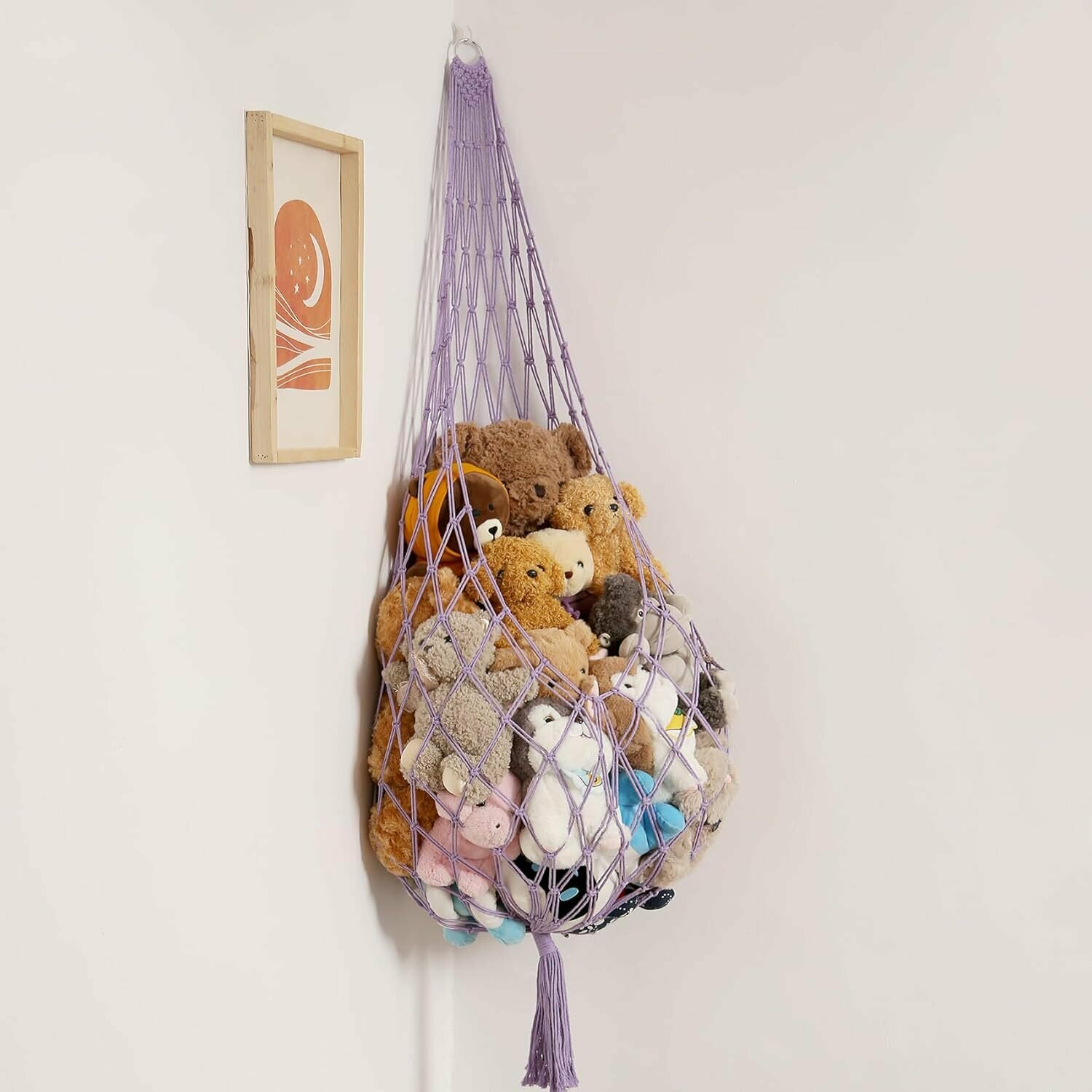 Хит продаж за рубежом: плетеная вручную подвесная сетка для игрушек, гамак для плюшевых игрушек, креативный гамак для хранения.