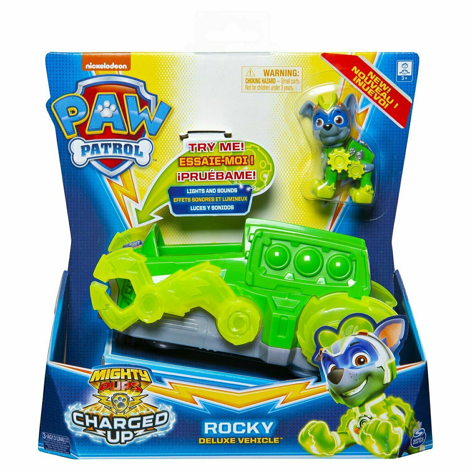 Nickelodeon Mighty Charged Up Игровой набор Щенячий патруль Мегащенки Машинка с фигуркой Роки 6056875