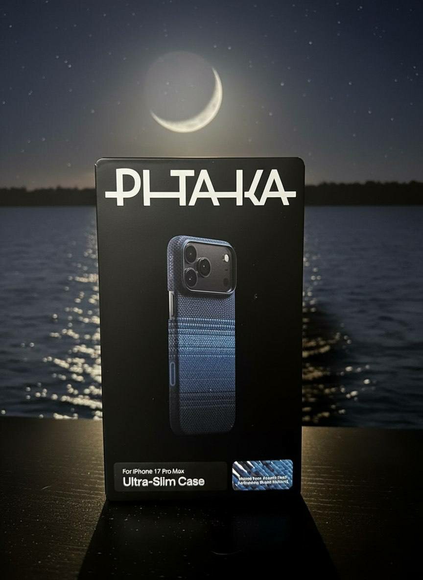 Чехол на айфон 17 про макс Pitaka Moonrise Ultra-slim case карбон/кевлар, защита