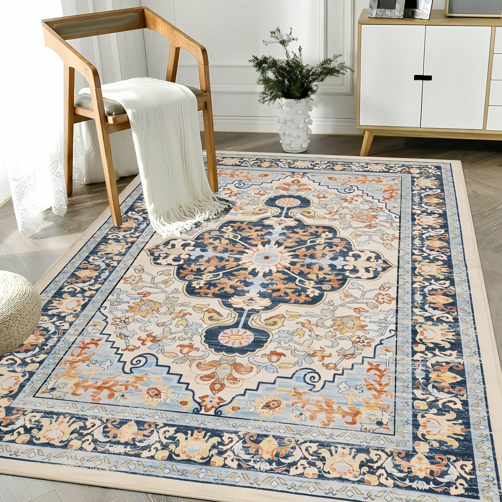 Ковер из искусственного кашемира в стиле бохо, винтажный коврик для дивана в гостиной, 60x90cm