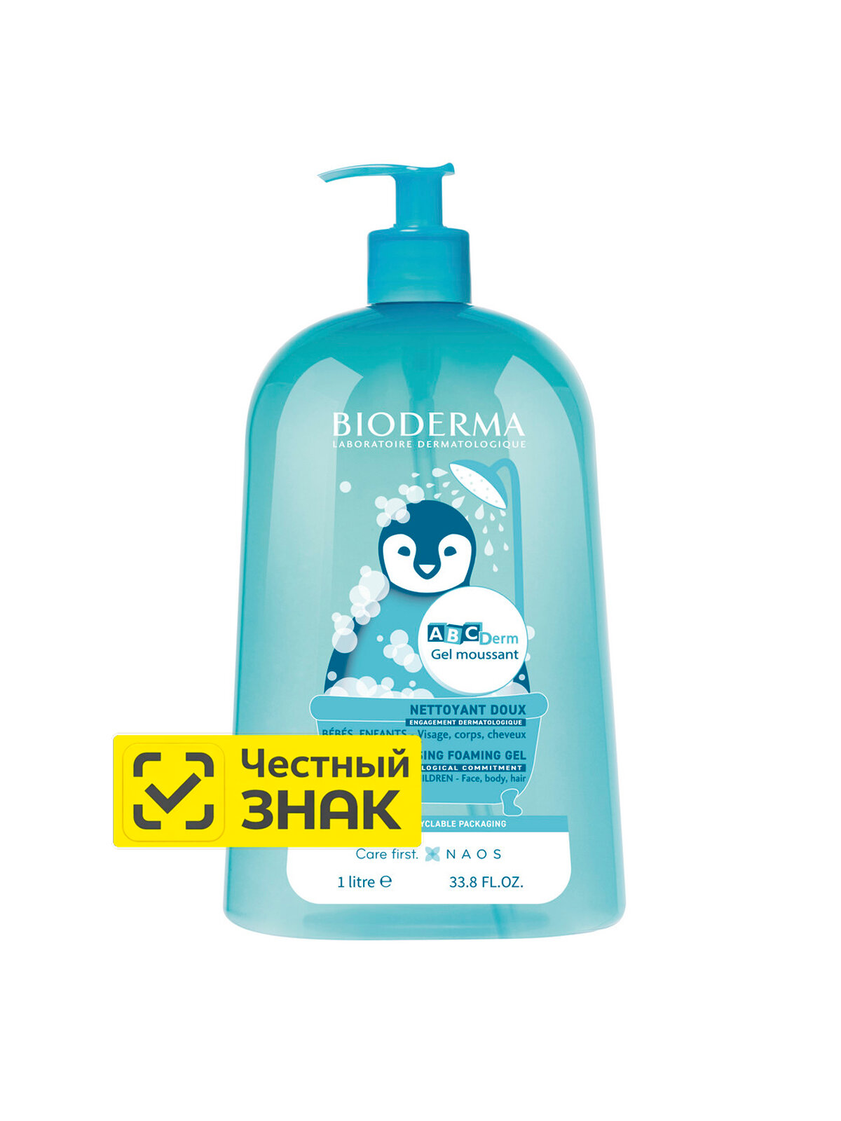 Биодерма абцдерм Bioderma АВСDerm Очищающий гель для душа для детей 1000 мл
