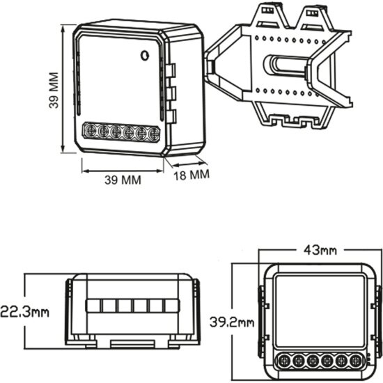 Умный диммер-выключатель Uniel 2 канала Wi-Fi UCH-A302 2C/DIM/WF WHITE