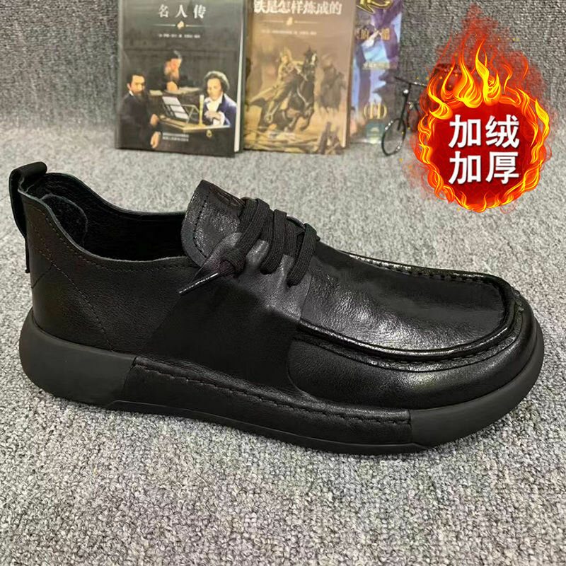 LUO Мужские туфли Для деловых встреч Удобные Дышащие Кожа/Black plus velvet