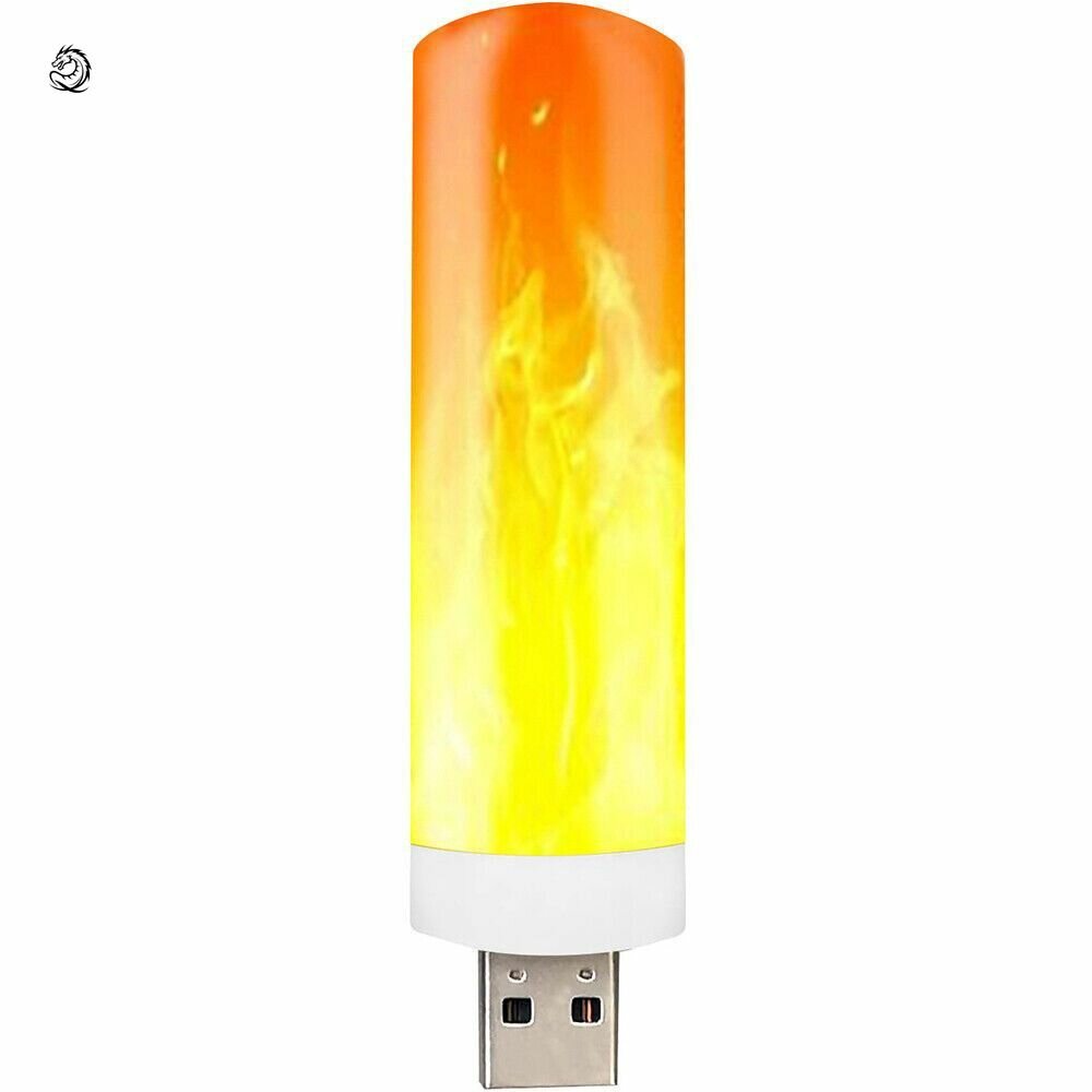 USB светильник с эффектом пламени мерцающая LED свеча для уюта и романтики, теплый свет 1500K