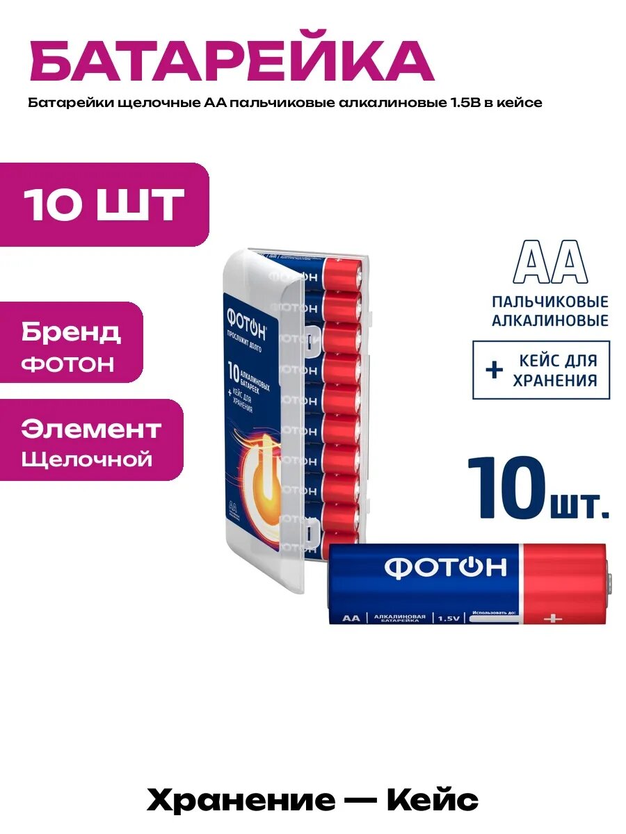 Батарейки пальчиковые АА щелочные алкалиновые LR6 1.5 Вольт