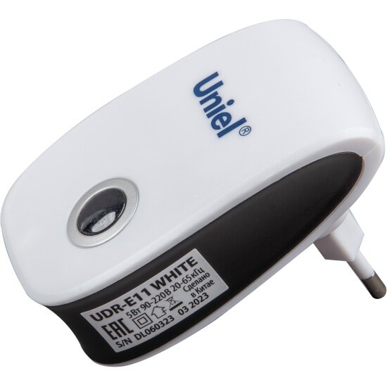 Ультразвуковой отпугиватель насекомых и грызунов Uniel UDR-E11 WHITE 220В. Площадь до 80м2. Белый. TM