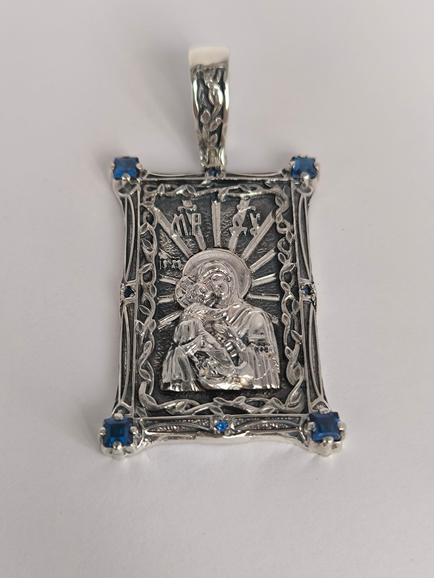 Иконка, серебро, 925 проба, фианит