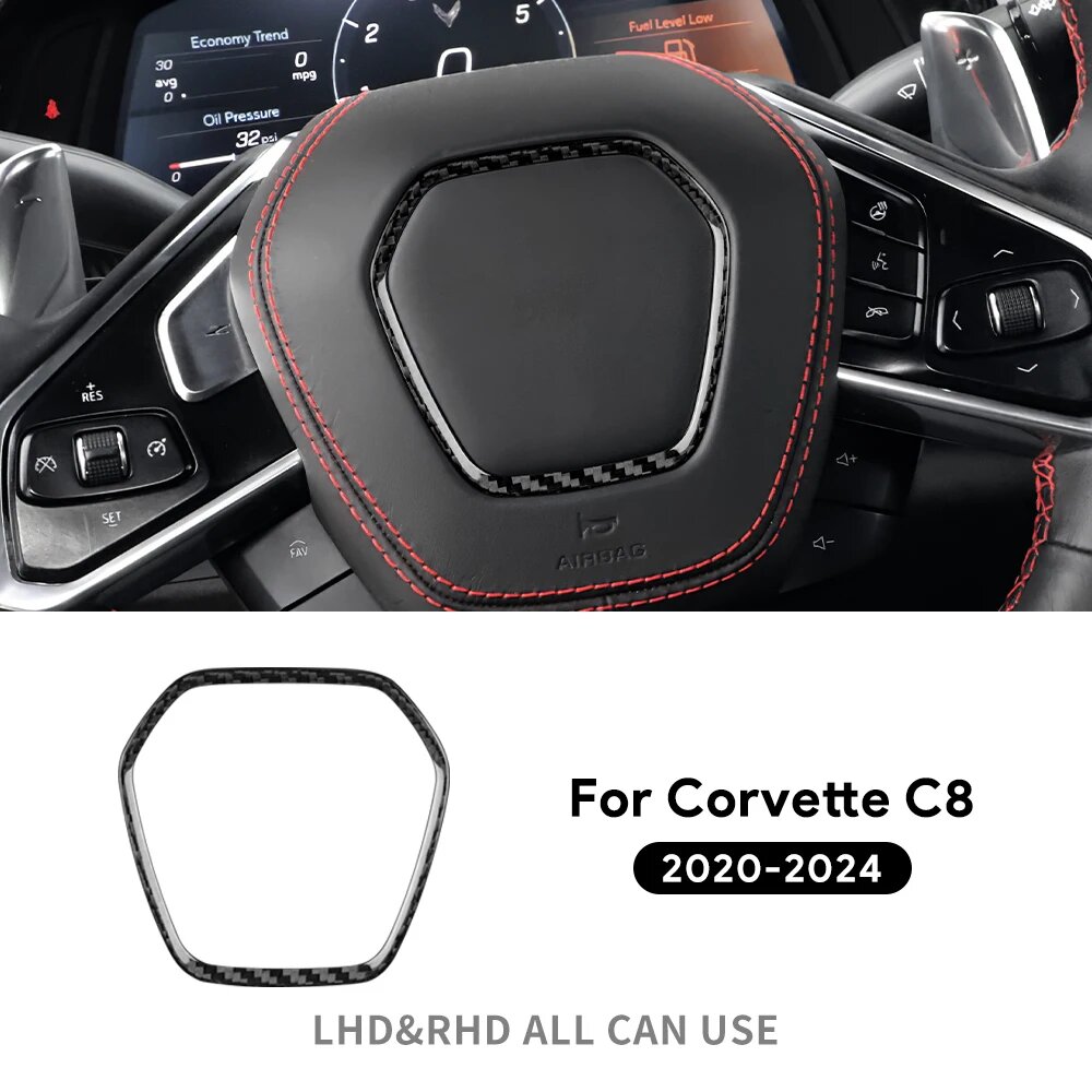 Наклейка на руль Corvette C8 2020-2024, черная
