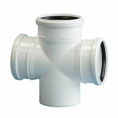 Крестовина канализационная 1-пл бесшумная ПП 110х110х110/90 белая Контур