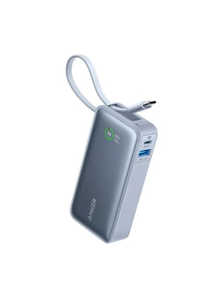 Внешний аккумулятор с кабелем Nano 10000mAh 30W- Blue