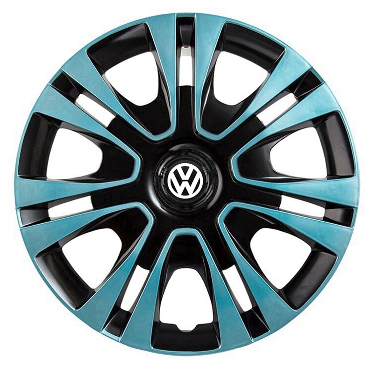 Колпаки на колеса Volkswagen R14 комплект 4 шт. - Черный/Серебристый