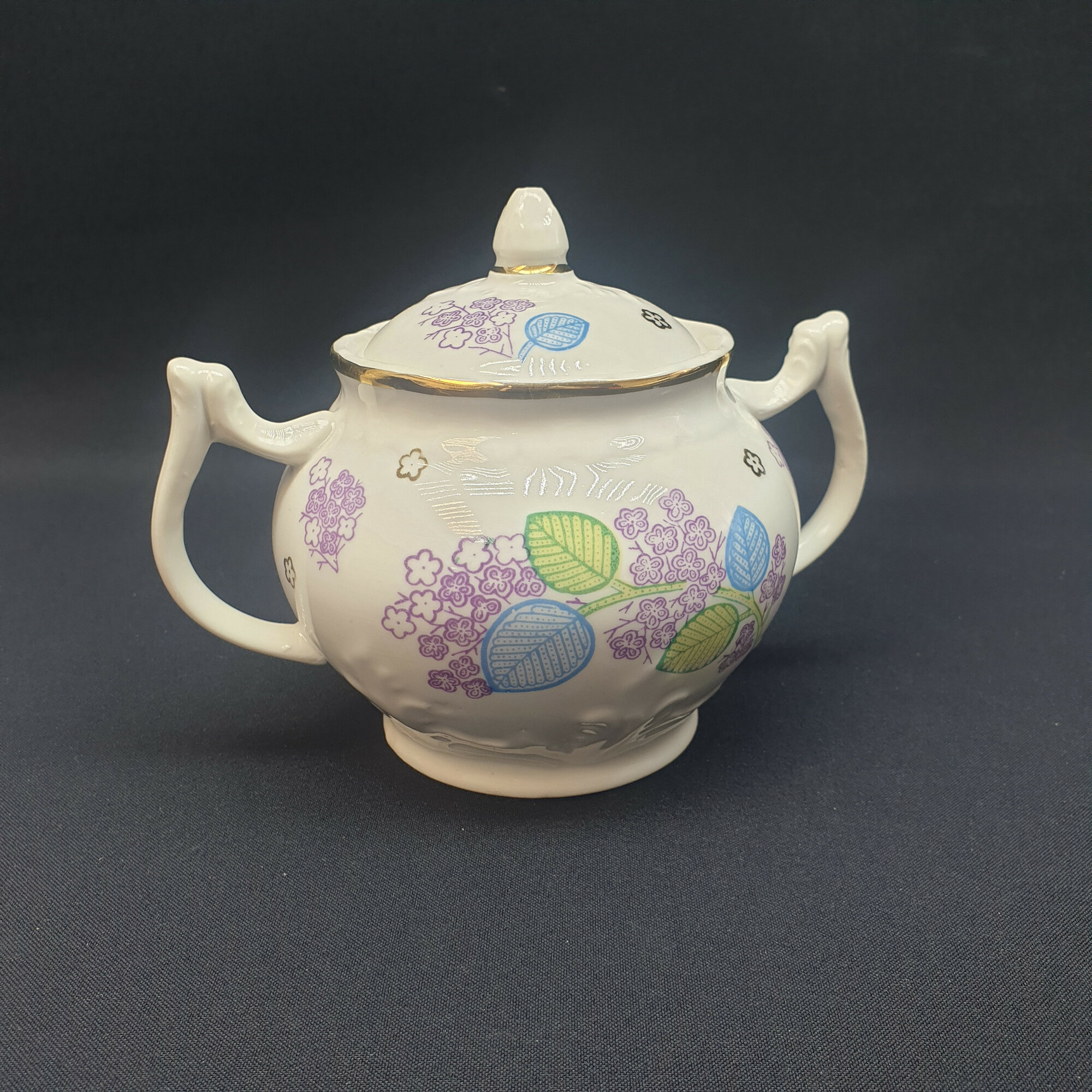 Винтажная сахарница Вербилки, фарфор 0.5 л, СССР