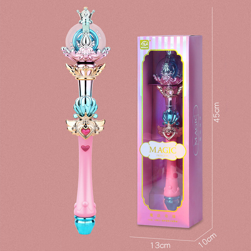 Волшебная палочка с подсветкой и музыкой «Звездное небо», ручная светящаяся сказочная палочка, электрическая световая палочка, скипетр, игрушка для девочек и детей.