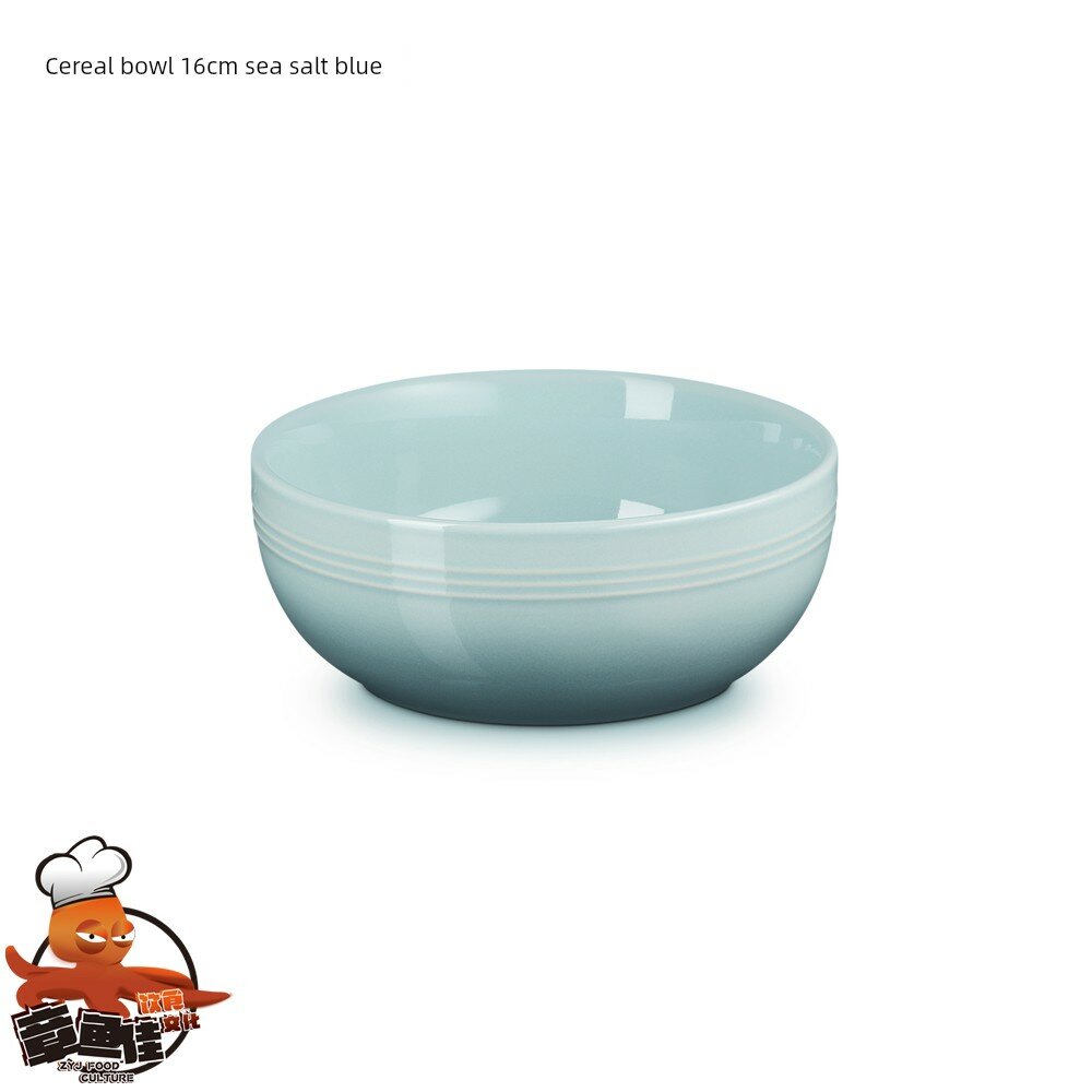 Le Creuset Эмалированный фарфоровый тарелка 16 см морская соль голубой завтрак тарелка для овсянки