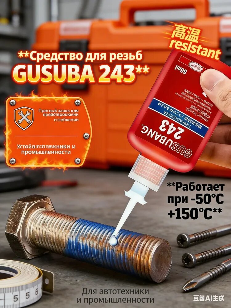 Фиксатор резьбы Гель, 50 мл, 1 шт.
