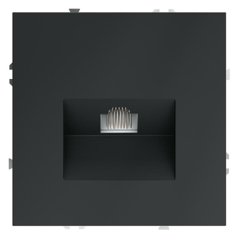 Розетка компьютерная 1-м СП S70 RJ45 кат.6 механизм графит Voltum VLS060107